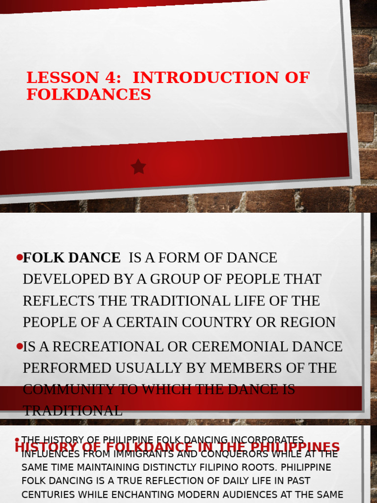 Pe4 Lesson 4 Introduction of Folk Dance | PDF | Dances | Philippines