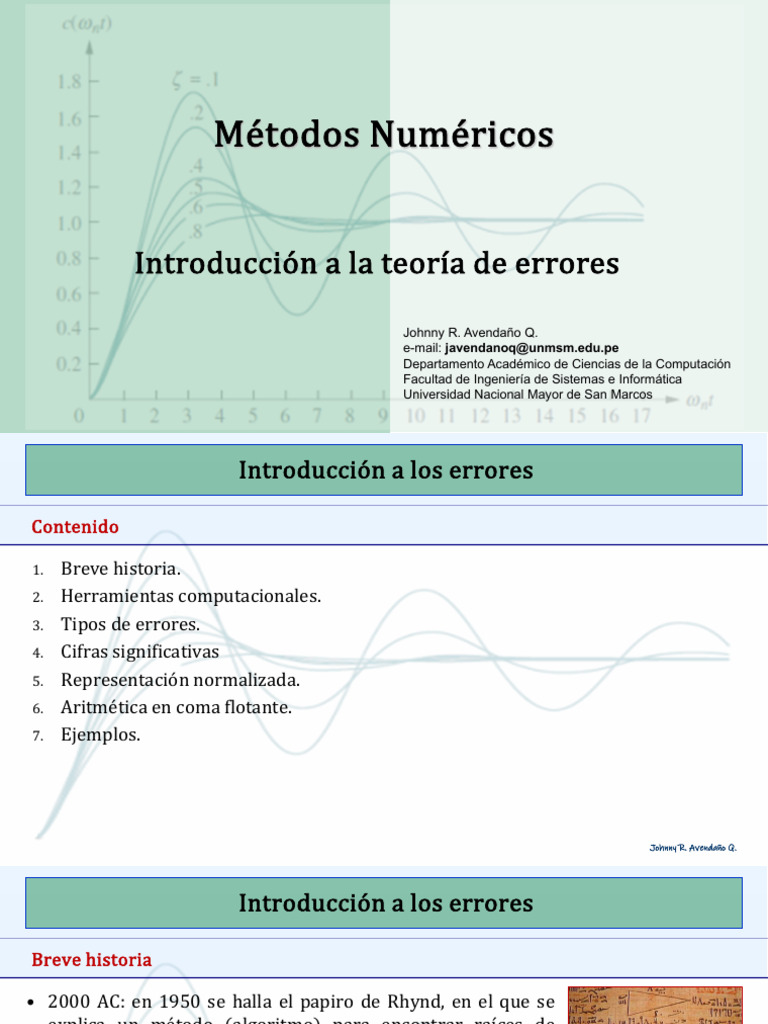 TEO 01 Introduccion A La Teoria de Errores | PDF | Análisis numérico ...
