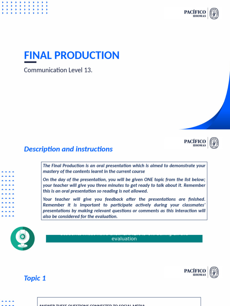 CL13. Final Production | PDF | Communication | Learning