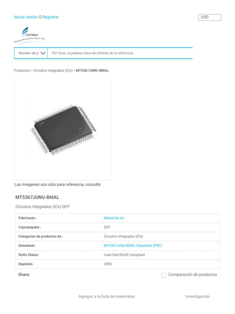 MT5367JUNU-BMAL MEDIATEK Circuitos Integrados (ICs) - Jotrin Electronics | PDF | Liquid Crystal ...