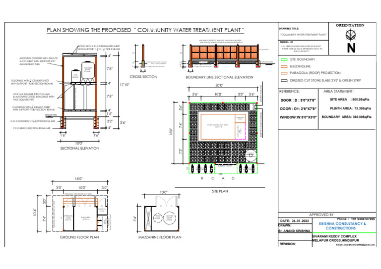 Hup Municipal CWTP Plan Tank Model 1 Without Sump Kollakunta Final | PDF | Architectural ...