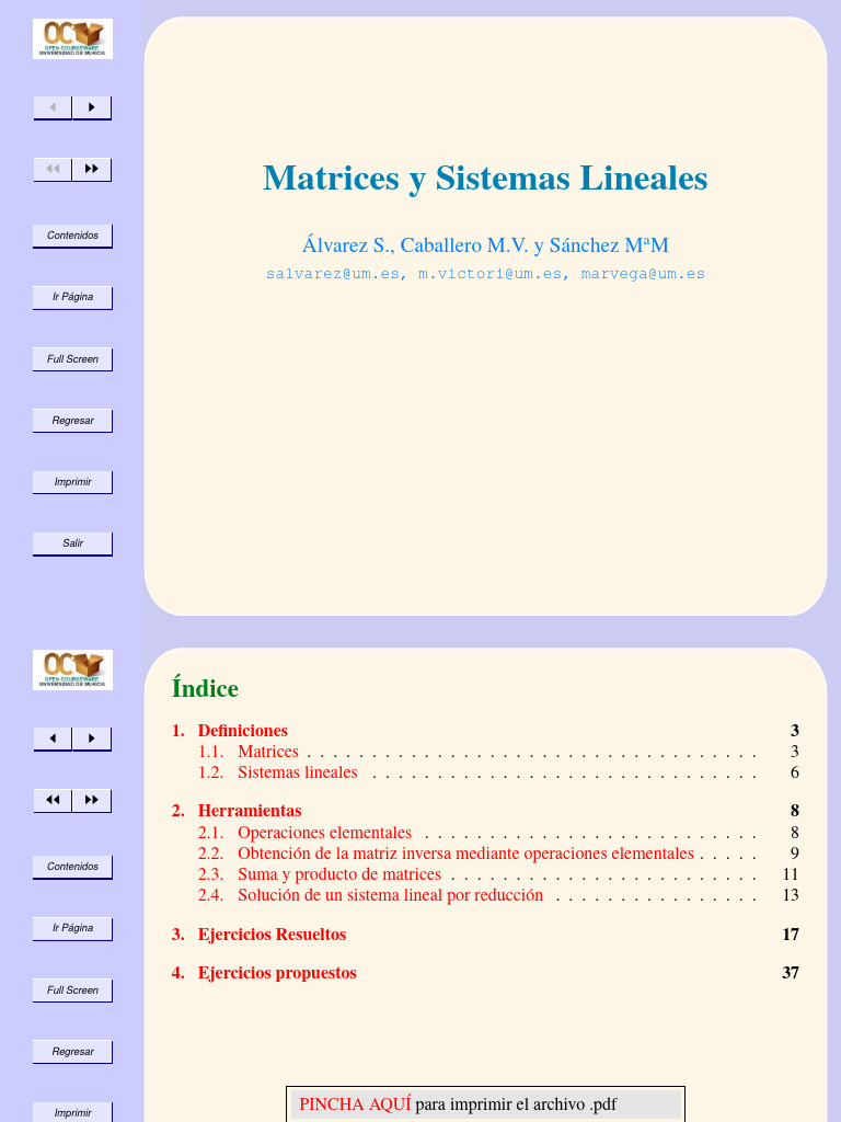 Matrices y Siste Mast Rasp | PDF | Sistema de ecuaciones lineales | Matriz (Matemáticas)