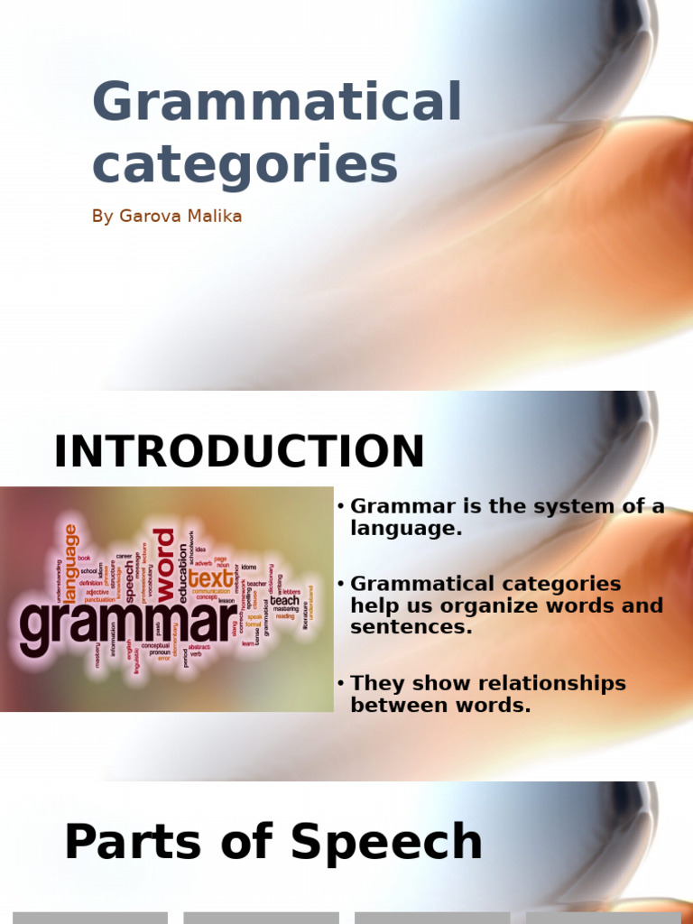 Grammatical Categories | PDF