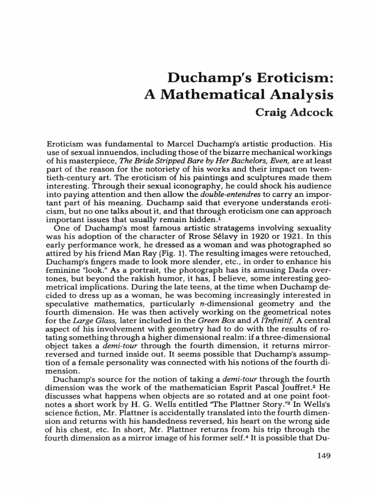 Duchamps Eroticism - A Mathematical Analysis | PDF | Works Of Art