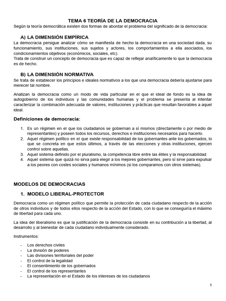 TEMA 6 CCPP | PDF | Democracia | Ideologías políticas