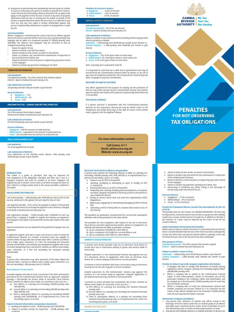 Penalties for Not Observing Tax Obligations LEAFLET | PDF | Taxes ...