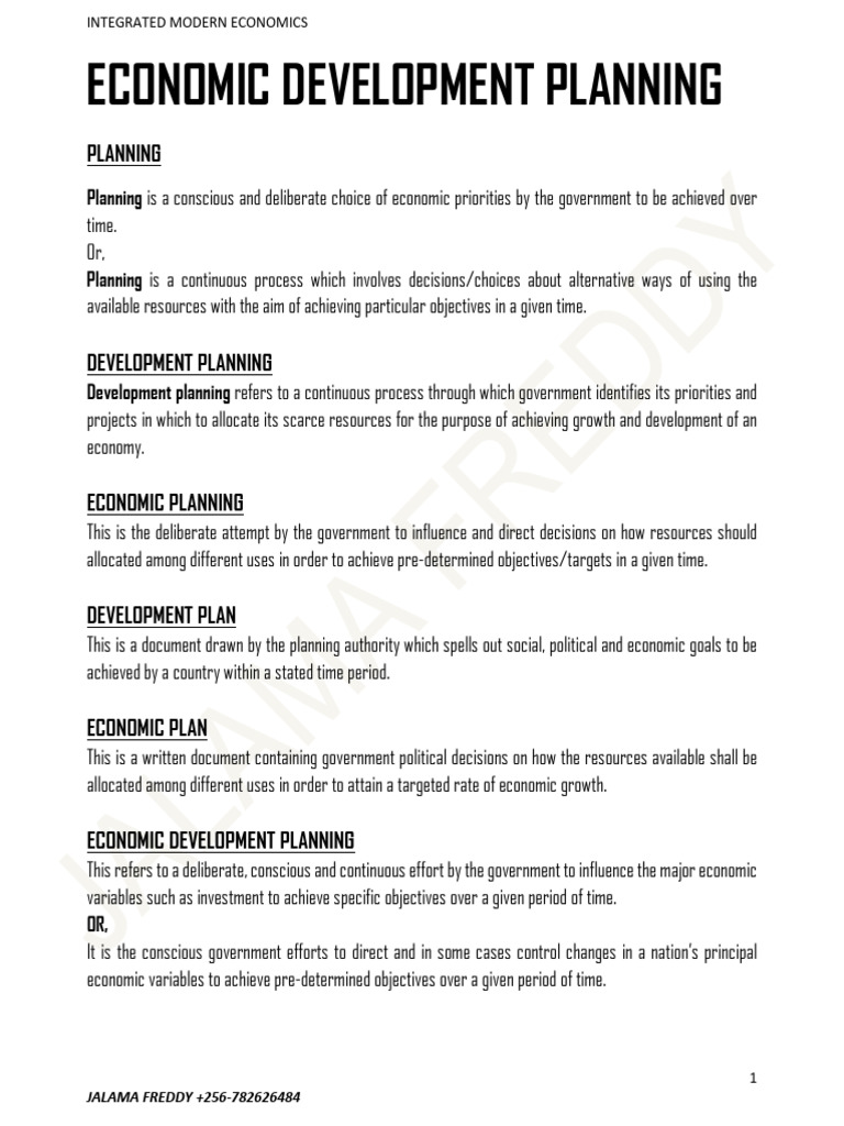 Economic Development Planning | PDF | Economics | Taxes