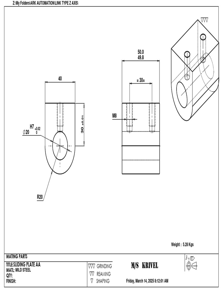 SLIDING PLATE AA - Sheet1 | PDF