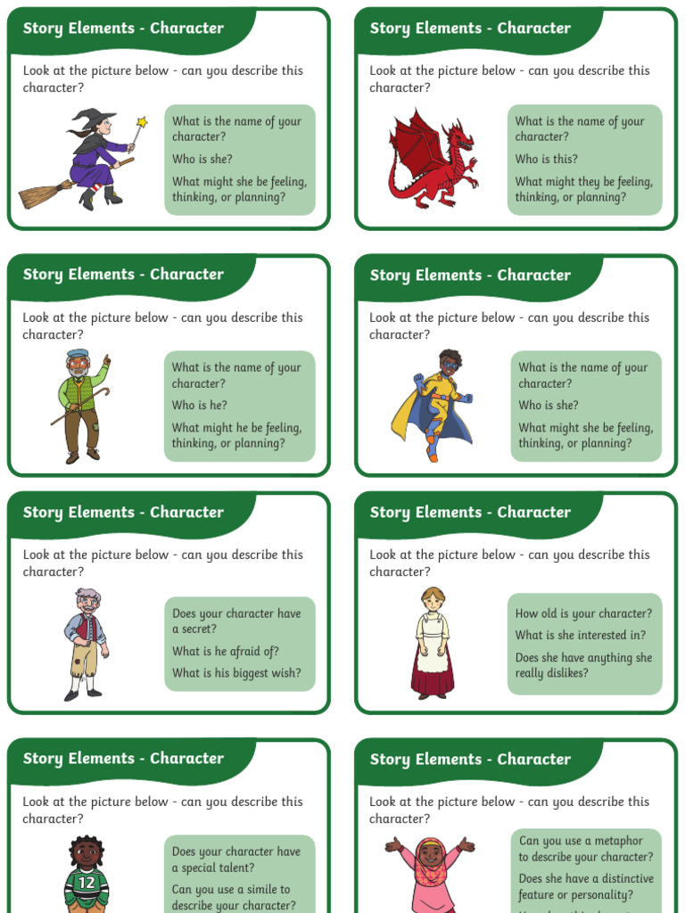 Story-Elements - Task Cards | PDF