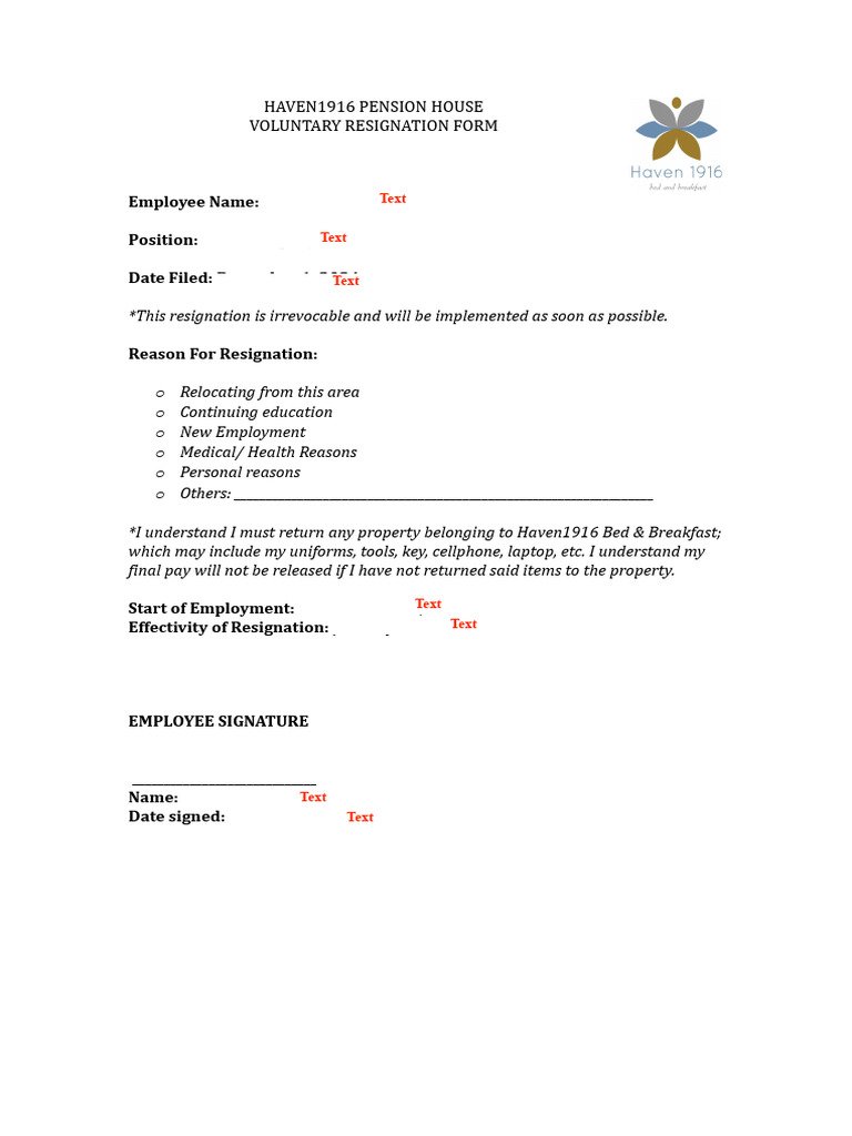 Resignation Form | PDF