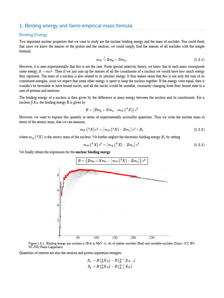 1 Binding Energy and Semi-Empirical Mass Formula-2-2 | PDF | Atomic ...