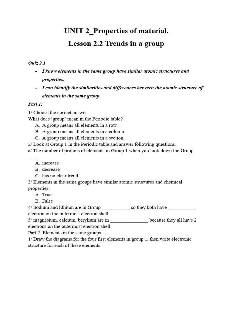 Unit 2 - Quiz 2.1 | PDF