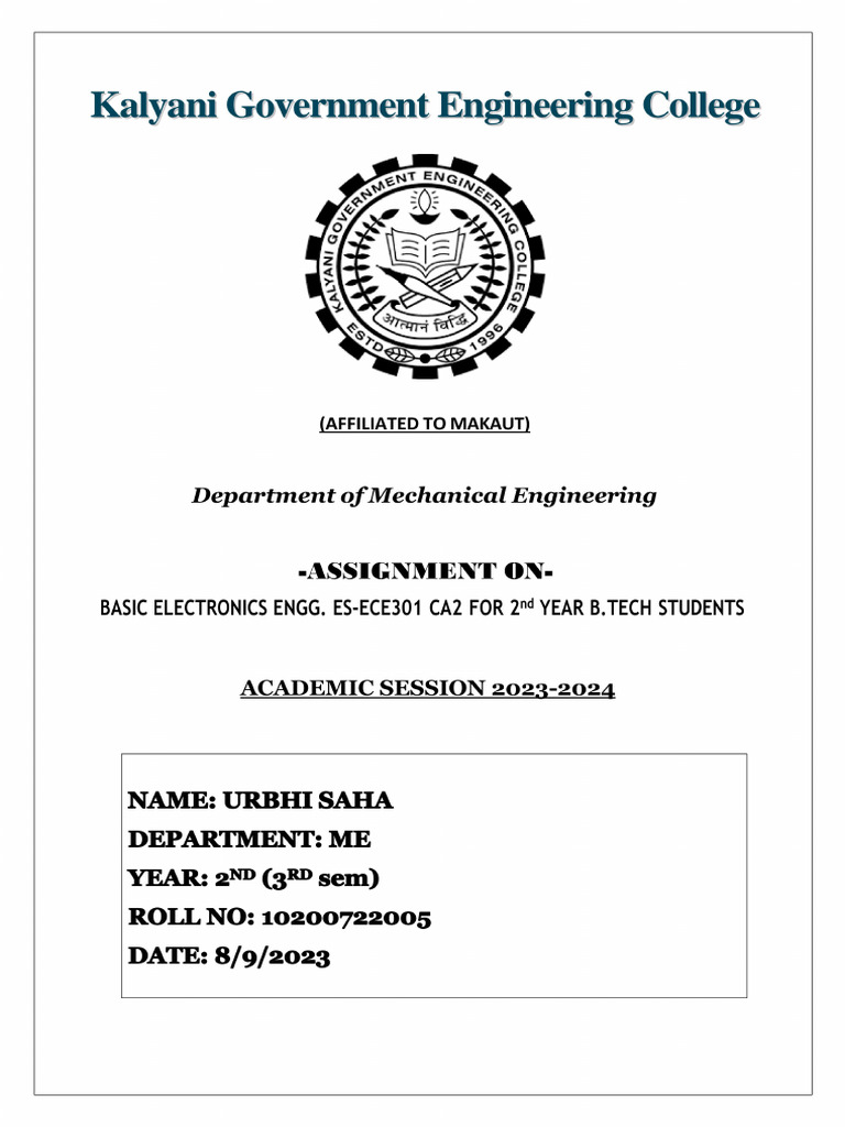 Basic Electronics Engg | PDF