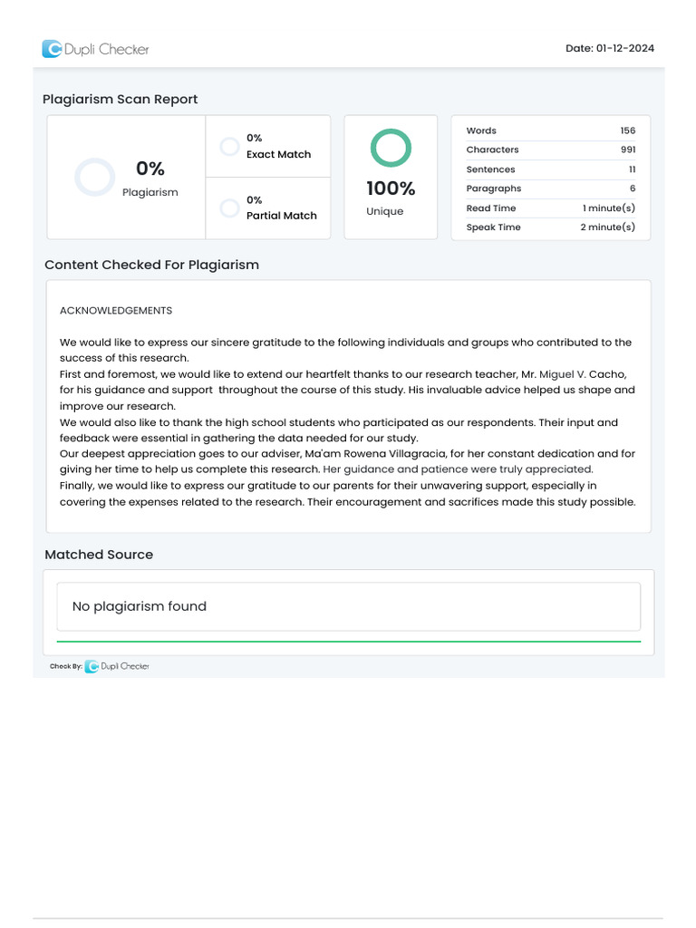 Duplichecker Plagiarism Report | PDF