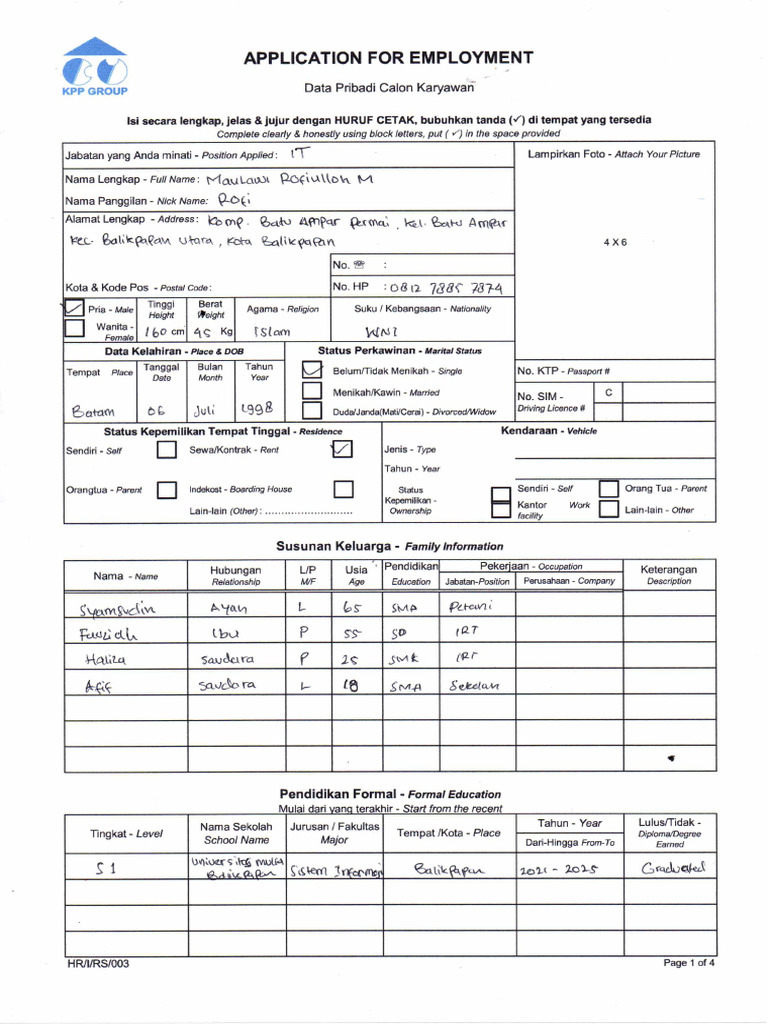 Application For Employment | PDF