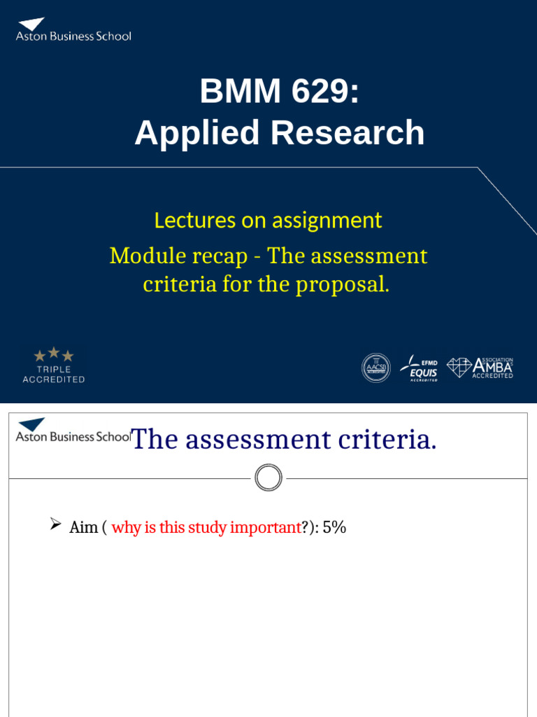 2025-Lectures On Assignment - Module Recap - The Marking Criteria and Further Addessing of The ...