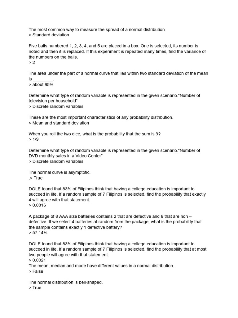 BAED-STAT2112 Statistics and Probability OED EXAM | PDF | Probability ...