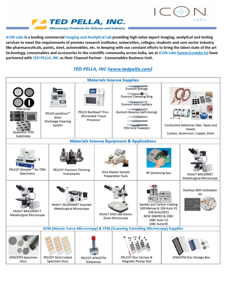 Ted Pella Products for Scientific Imaging | PDF | Atomic Force ...