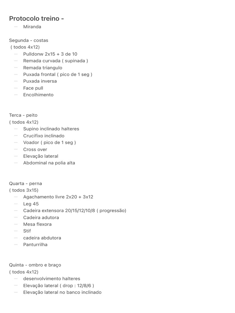 Protocolo Treino - 2 | PDF
