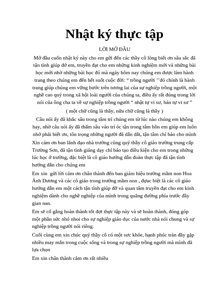 Nhat Ky Thuc Tap | PDF
