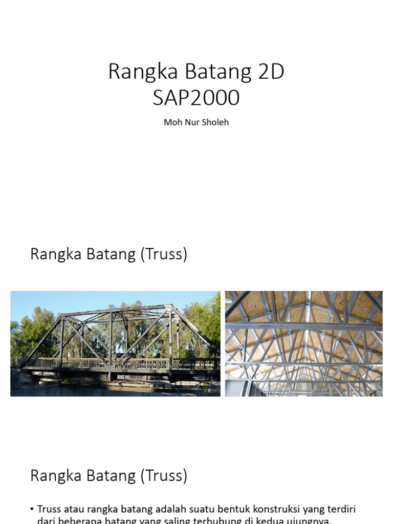 Rangka Batang 2D di SAP2000 | PDF