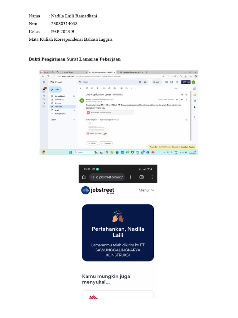058_Nadila Laili Ramadhani_Korespondensi Bahasa Inggris | PDF