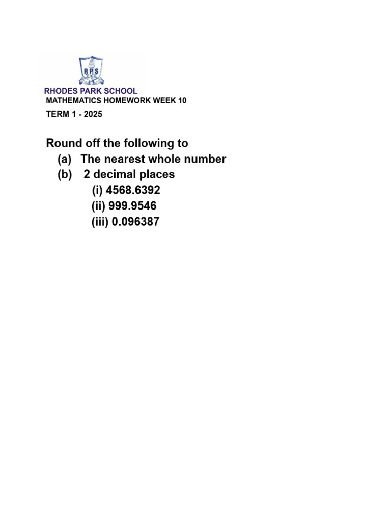 Form 1 Blue- Homework 10.docx | PDF