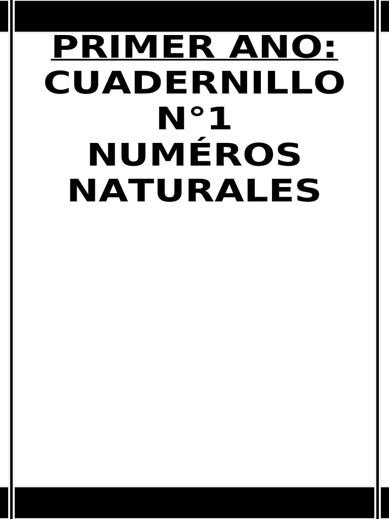 Cuadernillo 1 Números Naturales Final | PDF | Matemáticas | Matemática Elemental