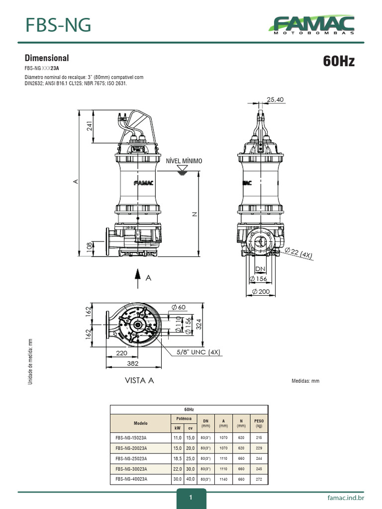 FBS-NG Pump Dimensional Specifications | PDF | Plumbing