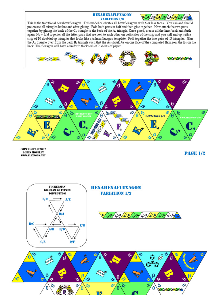 Hexahexaflexagon Construction Guide | PDF