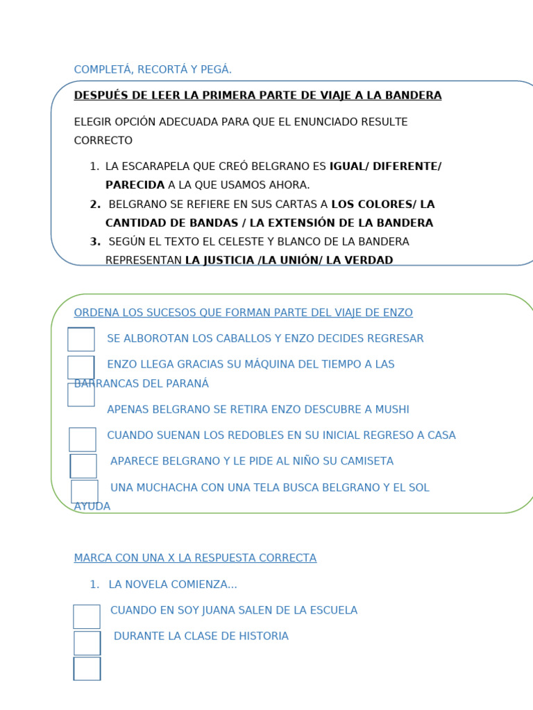Lengua Comprensión Lectora La Bandera | PDF