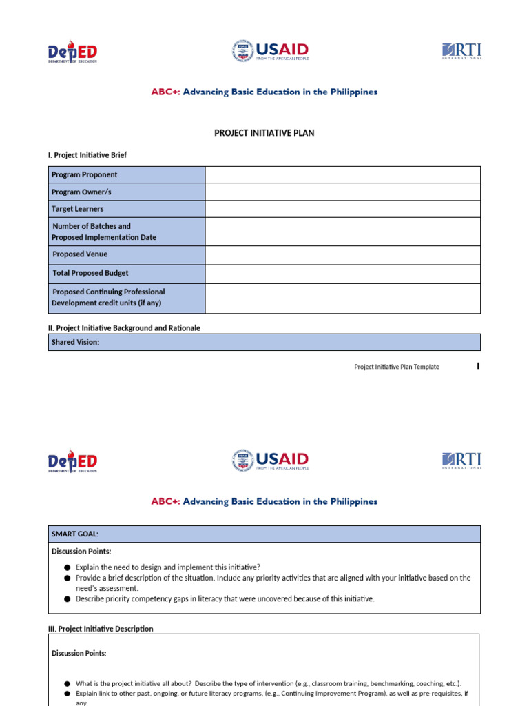 ABC+ Project Initiative Plan Overview | PDF | Cognition | Learning
