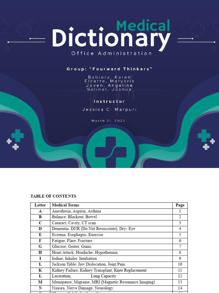 Project - Medical Dictionary | PDF | Surgery | Hospital