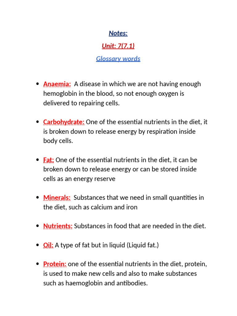 Notes On Unit7.1 Science | PDF