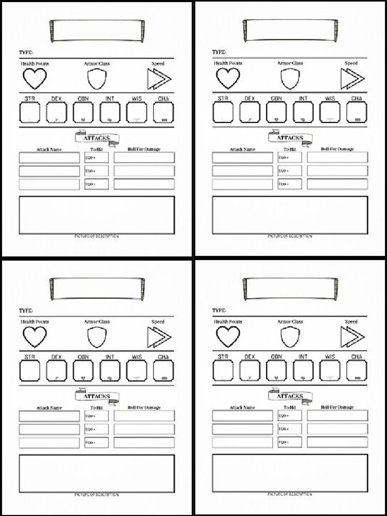 GM Monster Encounter Sheet | PDF