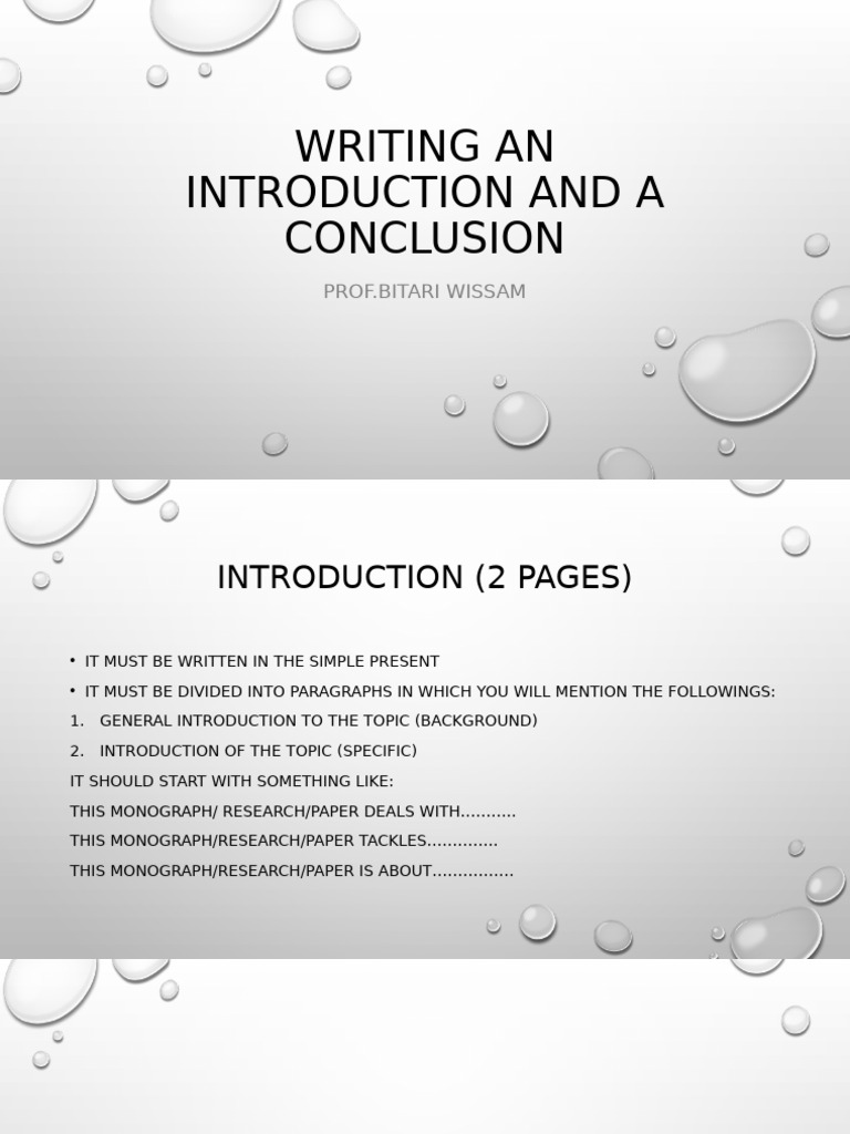 Writing an introduction and a conclusion | PDF