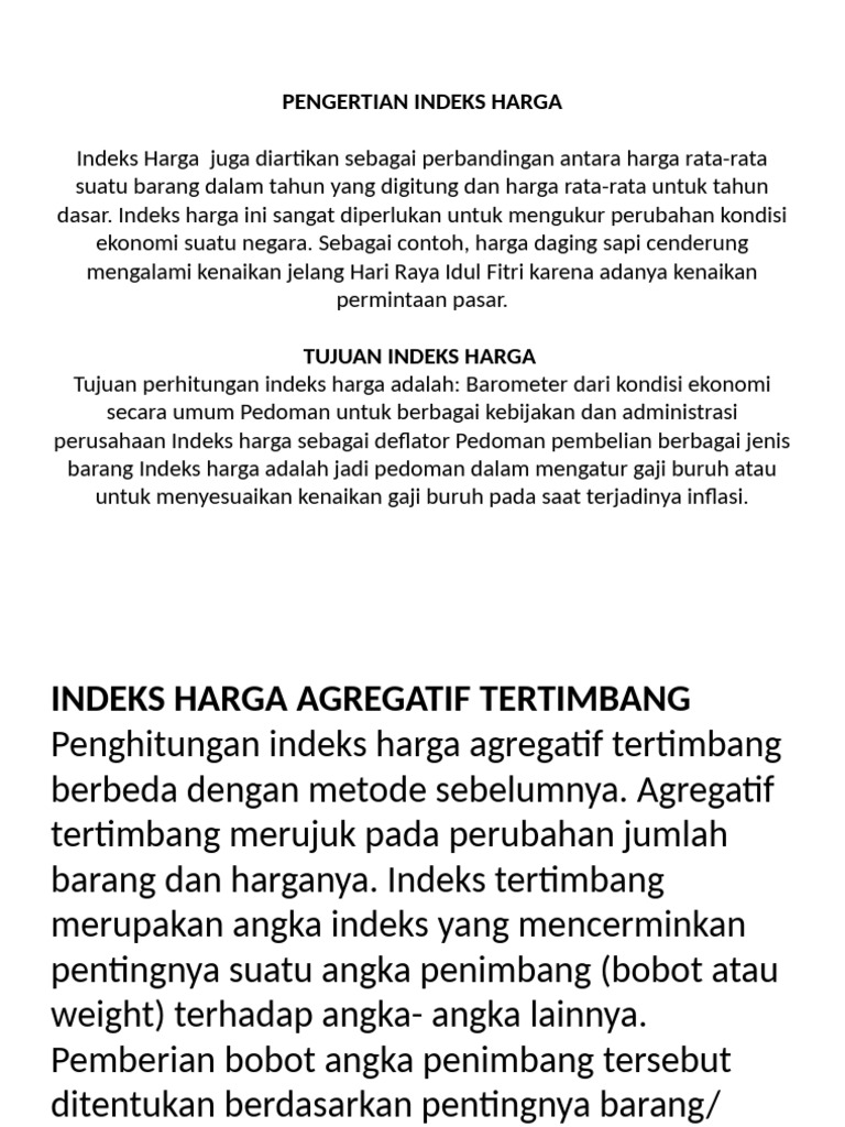 Pengertian Indeks Harga | PDF