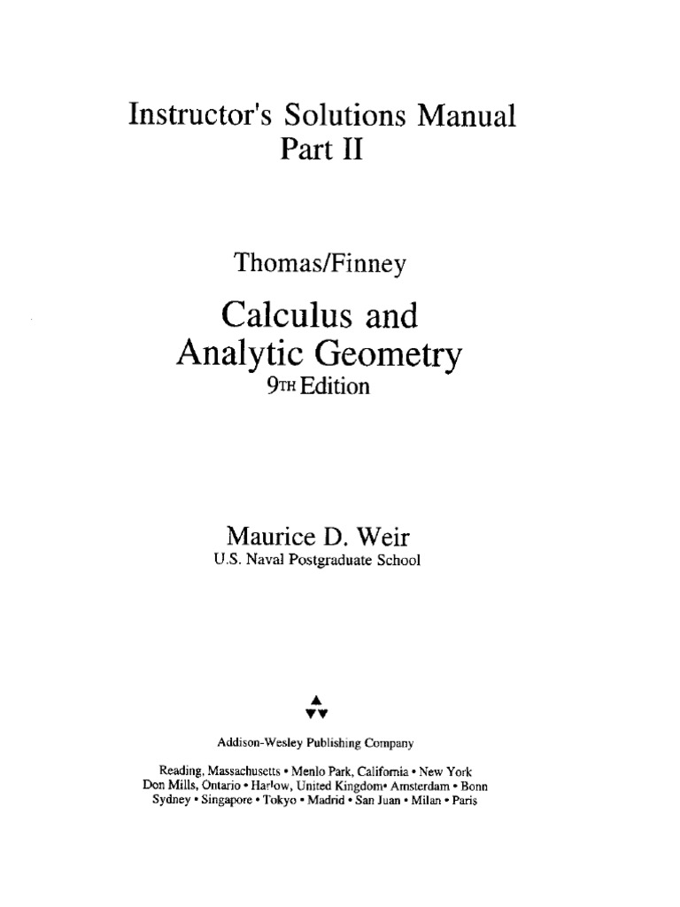 Thomas Calculus 9Edition | PDF