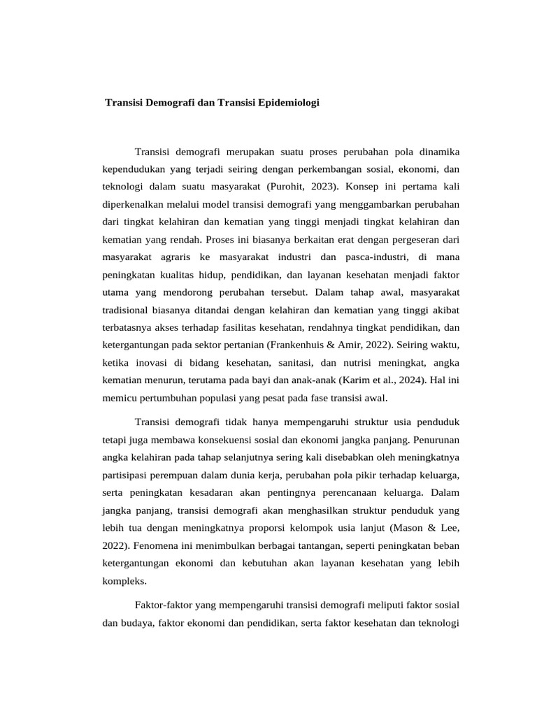 Transisi Demografi dan Epidemiologi Modern | PDF