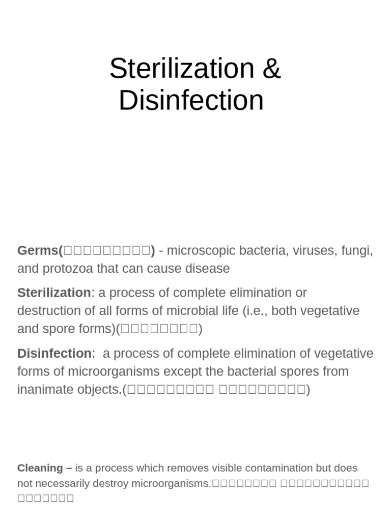 Sterilization & Disinfection | PDF | Disinfectant | Sterilization (Microbiology)
