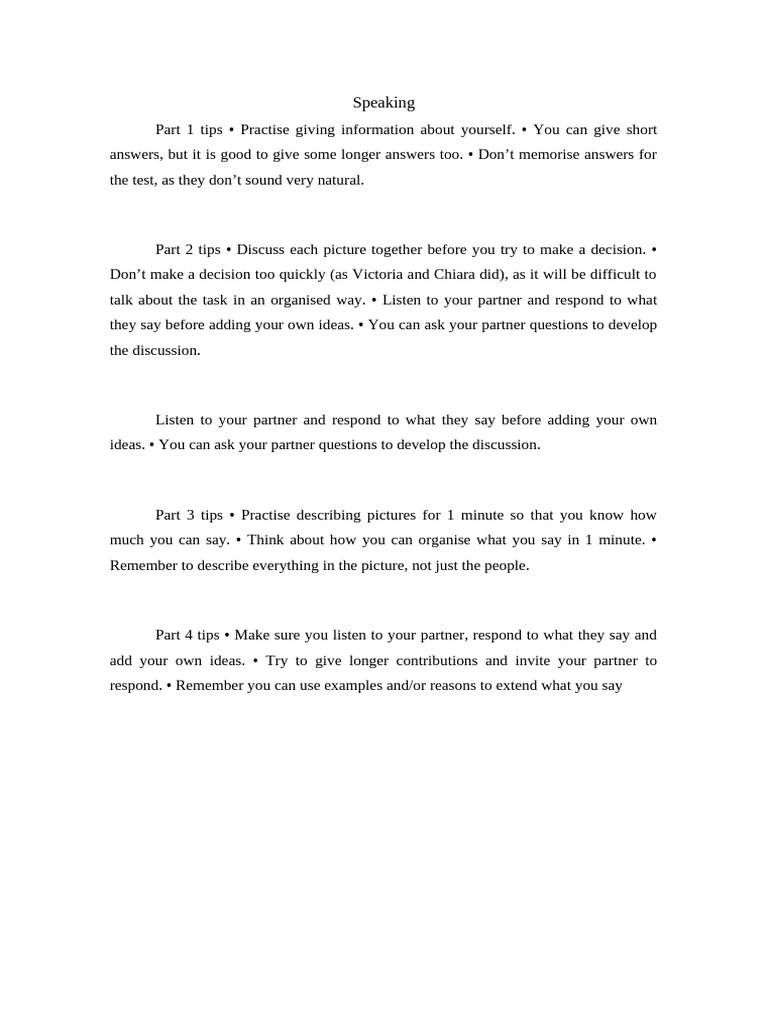 Exam Speaking Pdf