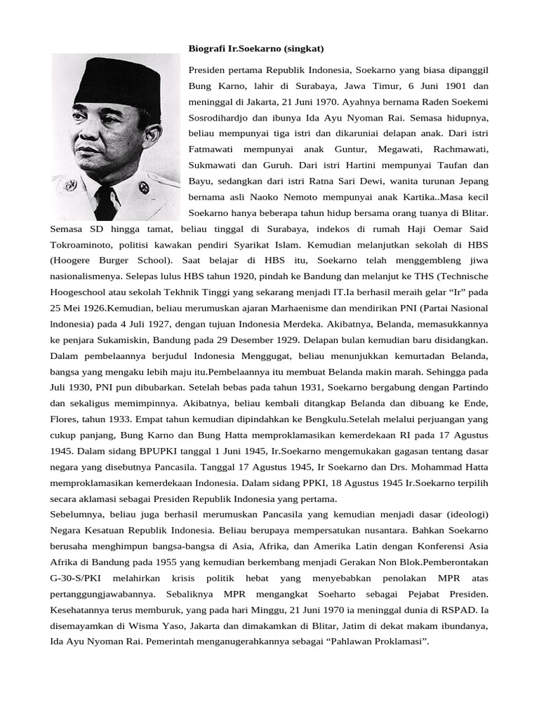 Biografi soekarno | PDF