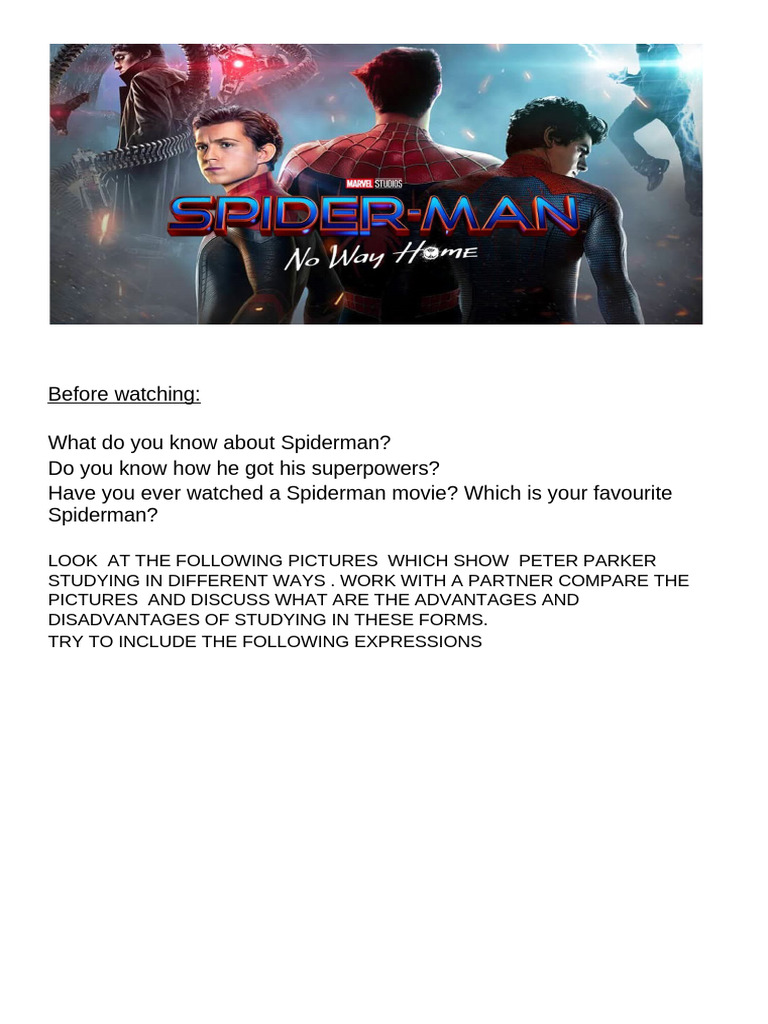 Spider Man Listening and Speaking Workshop 2025 With Speaking | PDF ...