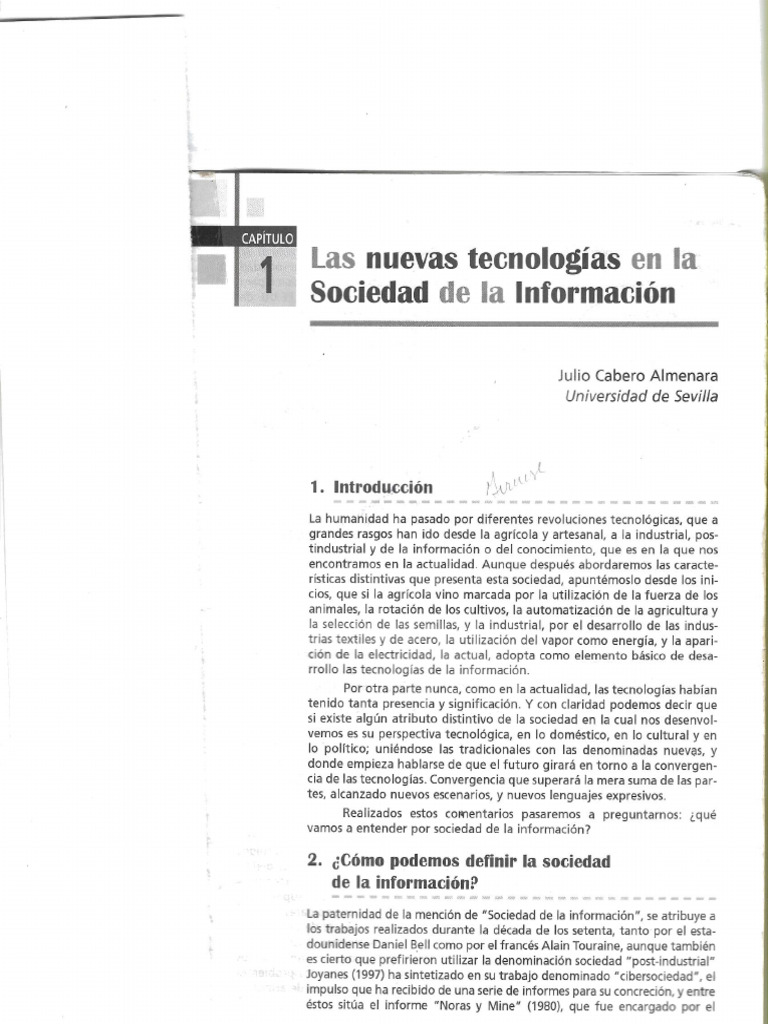 Capit 1 Las Nuev Tec Sociedad Infor | PDF