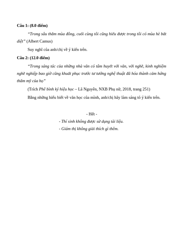 HSG12. Tư tưởng nghệ thuật | PDF