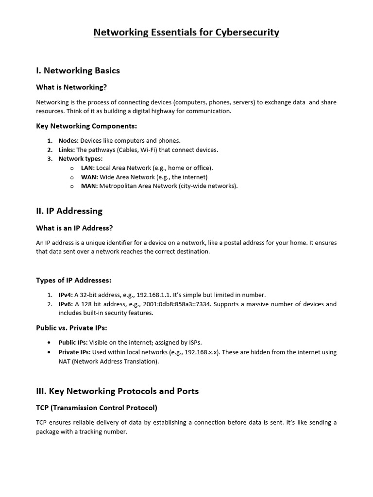 Networking Essentials For Cybersecurity | PDF | Computer Network | File Transfer Protocol