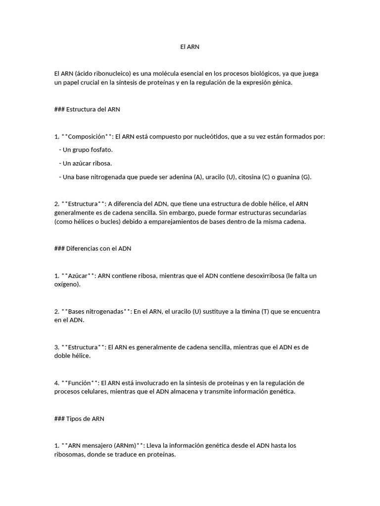 El ARN | PDF | Rna | Adn