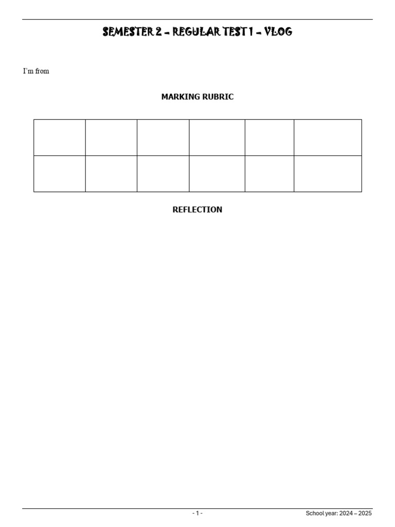 10 - FG - U5 - Vlogging - Reflection | PDF