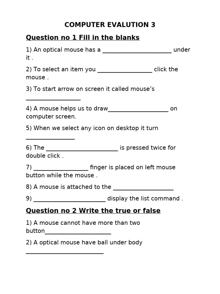 Class 2 COMPUTER EVALUTION 3 | PDF | Button (Computing) | Icon (Computing)