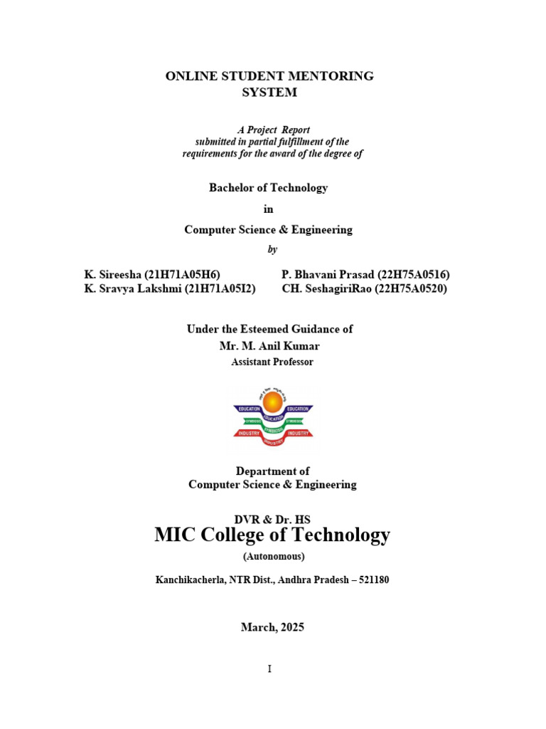 Online Student Mentoring System | PDF | Mentorship | Virtual Reality
